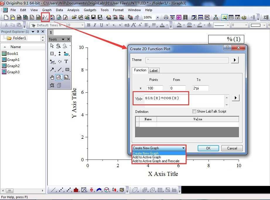 originpro9.1怎么进行函数绘图？Origin9.1函数绘图操作指南 - 卡饭网
