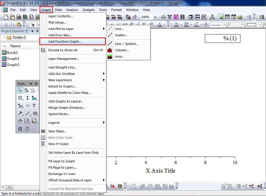 originpro9.1怎么进行函数绘图？Origin9.1函数绘图操作指南 - 卡饭网